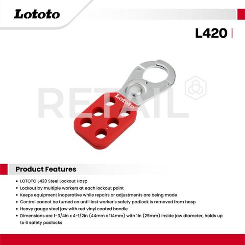 Jual LOTOTO Safety Loto Lockout Tagout Steel Hasp - L420 - Jakarta ...