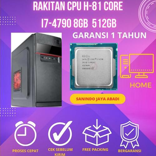 Jual [READY] PC RAKITAN CPU RAKITAN INTEL CORE I7 4790 8GB FULL GARANSI - 8GB, 500GB - Kota ...