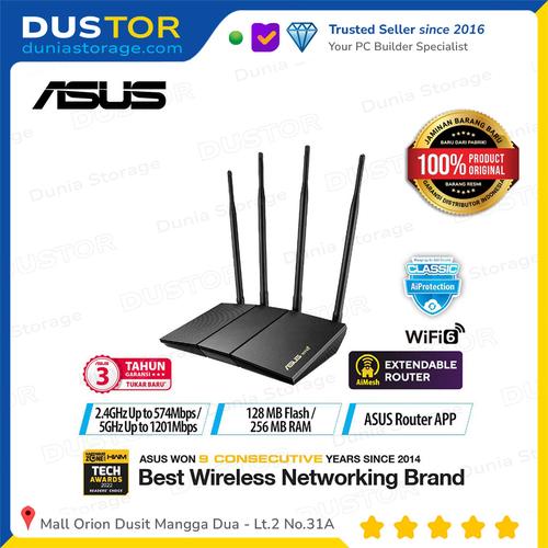 Jual ASUS RT-AX1800HP Dual Band AX1800 High Power WiFi 6 Router with ...