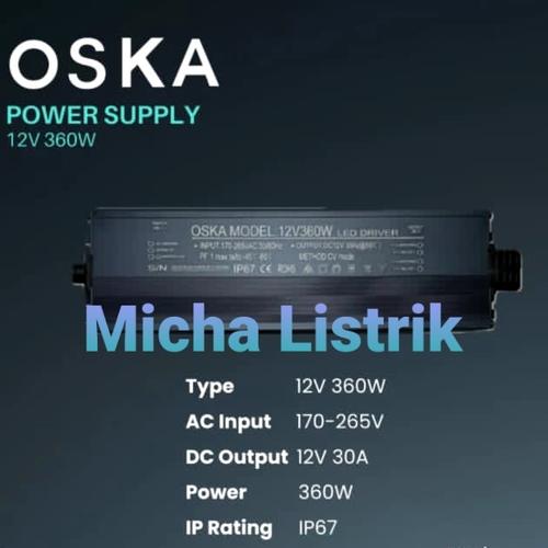 Jual Trafo Power Supply Oska 12V 30A 360W Outdoor/ Adaptor Led Driver ...
