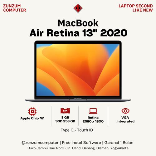 Jual Macbook Air Retina 13 MGN63 2020 Apple Chip M1 Ram 8 GB SSD 256GB ...