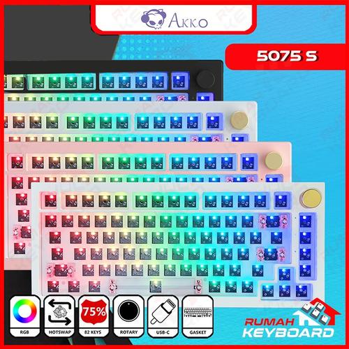 Promo AKKO 5075 - 75% - RGB - GASKET - BAREBONE - MECHANICAL KEYBOARD ...