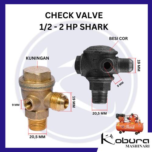 Jual Check Valve 1/2 - 2 HP Shark Bahan Kuningan dan Besi Cor Klep ...