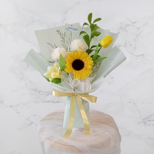Jual Buket Bunga Artificial Flower Tulip with Dried Soft Pastel Blue ...