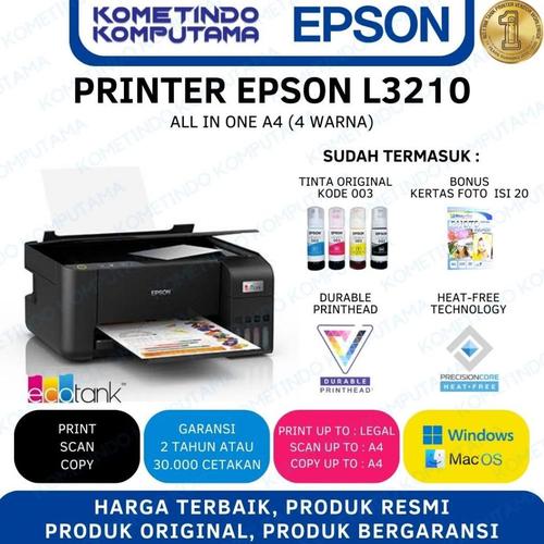 Jual L3210 Epson EcoTank A4 All-in-One Ink Tank Printer / Print Scan Copy / Garansi Resmi ...