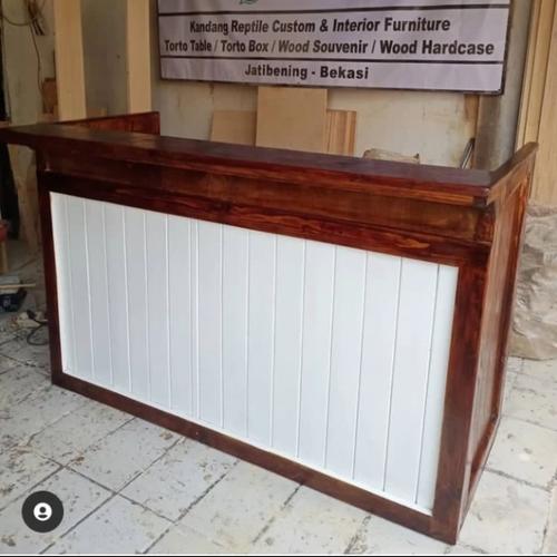 Jual meja kasir/ meja bar warna walnut kombinasi putih - Kota Tangerang ...