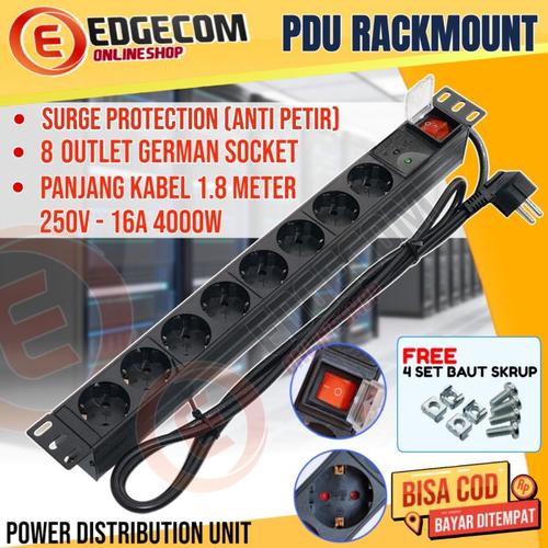 Jual PDU Power Distribution Unit 8 Socket German Outlet Server Rack 1,8 ...