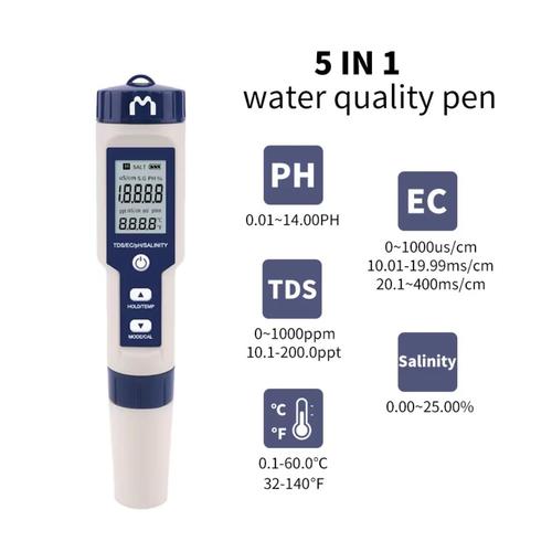 Jual Mediatech PH/Salinity/Temp/TDS/EC Meter Water Salinity Tester EZ ...