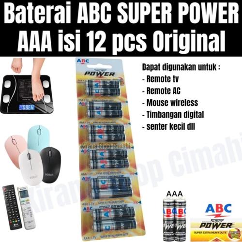 Jual baterai abc super power aaa kemasan 12 pcs original 100% - Jakarta ...