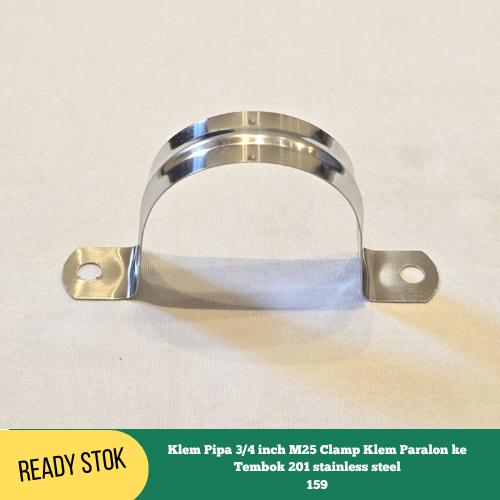 Jual Klem Pipa 3/4 inch Clamp Klem Paralon ke Tembok 201 stainless ...