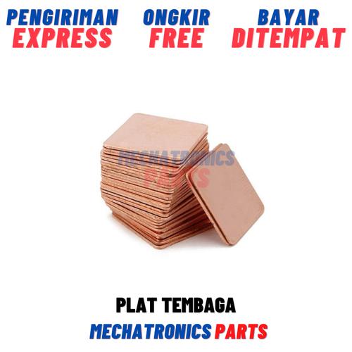 Jual COPPER PLATE PLAT TEMBAGA 15X15MM HEATSINK THERMAL PAS IC - Tebal ...