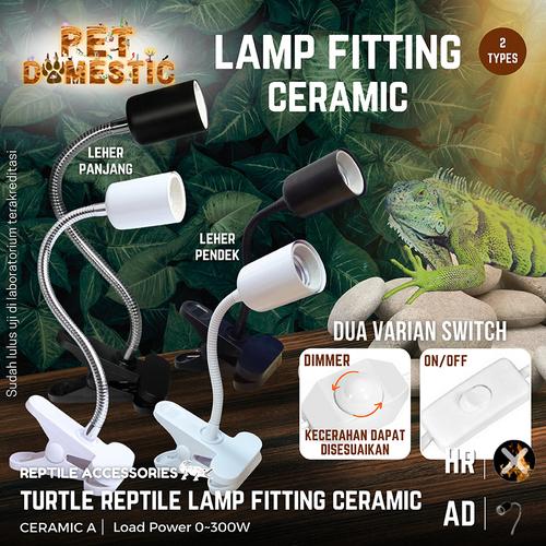 Jual Fitting Lampu Keramik Jepit Reptile Lampu UVA UVB E27 Leher ...