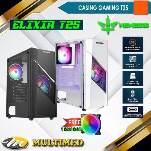 Jual PC CASE / CASING PC GAMING NYK NEMESIS T25 ELIXIR FREE FAN CASE - Hitam - Kota Bekasi ...