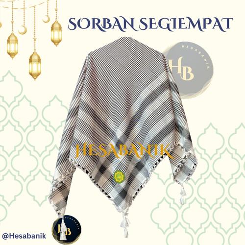 Jual SORBAN ARAB MOTIF / SORBAN KUNCIR / SORBAN RUMBAI - hitam kuncir ...