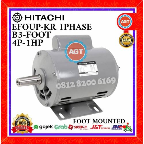 Jual HITACHI MOTOR EFOUP-KR 1HP 0.75KW 1500RPM/4POLE 1PHASE 220V / DINAMO MOTOR LISTRIK ...