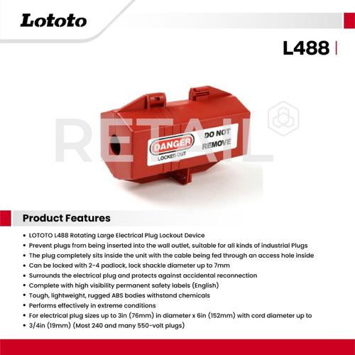 Jual LOTOTO Safety Lockout Tagout Rotating Electrical Plug Up to 76mm ...
