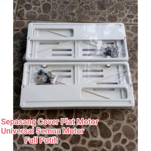 Jual Cover Tempat Plat Nomor/ Dudukan Plat Nomer Motor Ful Putih plus ...