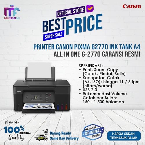 Promo Printer Canon Pixma G2770 Ink Tank A4 All In One G-2770 Garansi ...