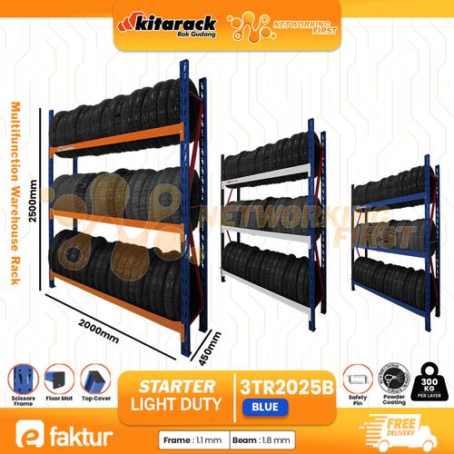 Jual 3TR2025 Tire Rack frame Biru 3 Layer Series Rak Besi Display ...
