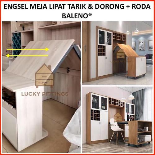 Jual Engsel Meja Lipat Tarik + Roda / Fold Lemari Meja Tarik Dorong ...
