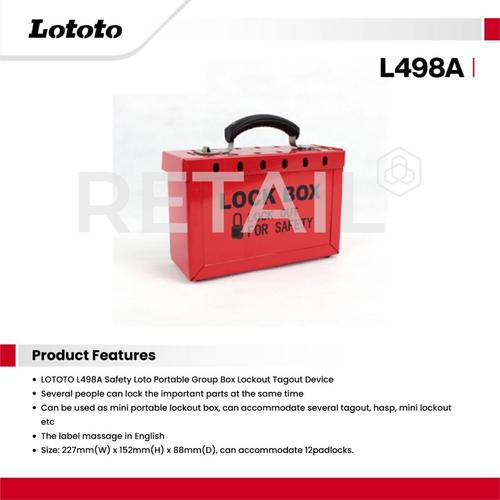 Jual LOTOTO Safety Lockout Tagout Portable Group Lock Box - L498A ...