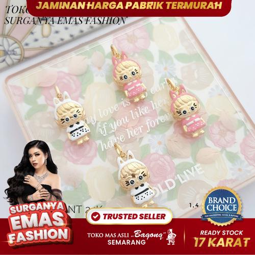 Jual LIONTIN / CHARM LABUBU GIRL 17K/750 -ASLI BAGONG GOLD BAGONG EMAS ...