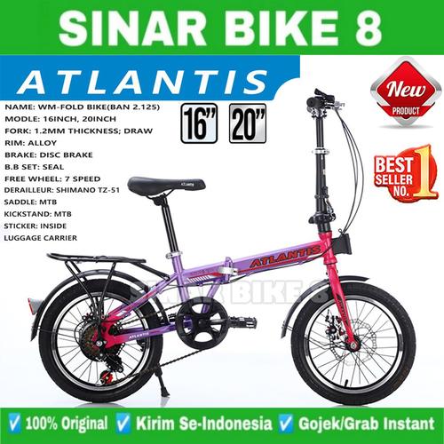 Jual Sepeda Lipat ATLANTIS FOLD Ukuran 16 20 Inch Rem Cakram Boncengan ...