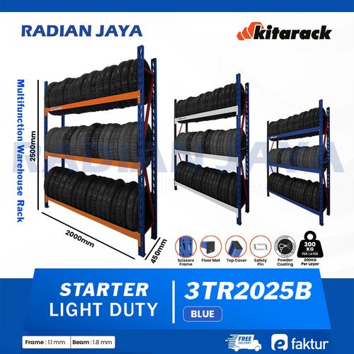 Promo KITARACK 3TR2025 Tire Rack Frame Biru Series Rak Ban Motor Mobil ...