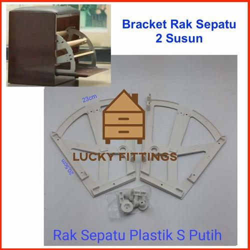 Jual Rak Sepatu Bracket Fitting Engsel Lemari Putar 2 Susun Plastik ...