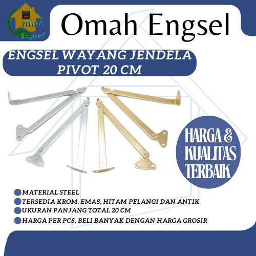 Jual Engsel wayang jendela pivot 20 cm tiga warna / flap stay iron ...