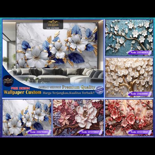 Jual Wallpaper Custom 3D Tema Bunga - Wallpaper Dinding - Wallstiker ...