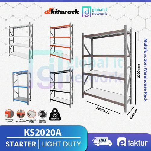 Jual Rak Gudang Serbaguna 2 Meter KITARACK Starter 200kg/Layer Light ...