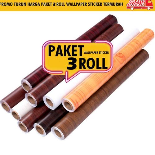 Jual Paket Isi 3 Roll Motif Kayu Wallpaper Dinding Ukuran - Wallpaper ...