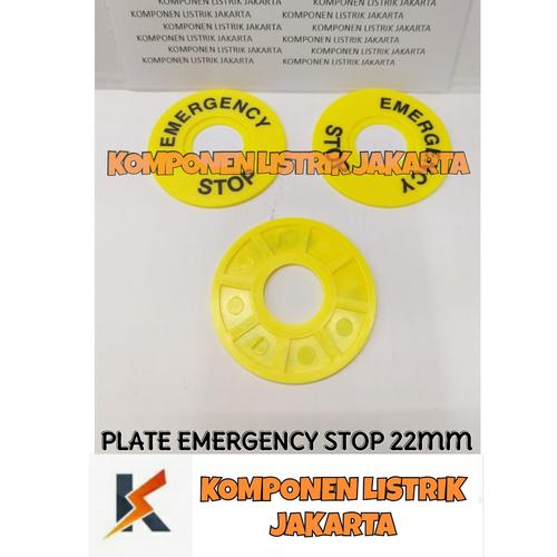 Jual Plate Emergency Stop 22mm / Name Plate Emergency Stop 22mm ...
