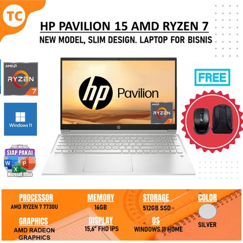 Jual PROMO LAPTOP HP PAVILION 15 AMD RYZEN 7 7730U 16GB 512GB 15.6 FHD ...