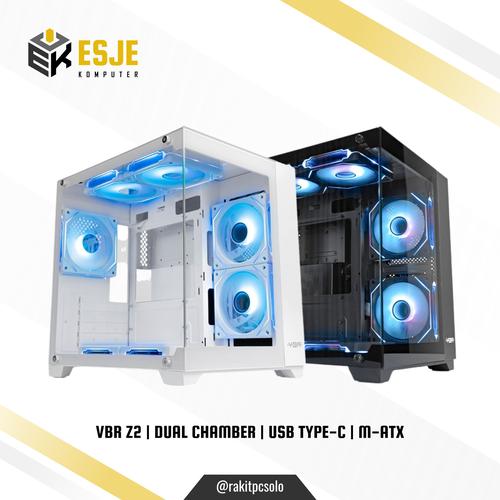 Jual VBR Z-2 Dual Chamber Tempered Glass M-ATX Gaming Case - Z2 Black ...