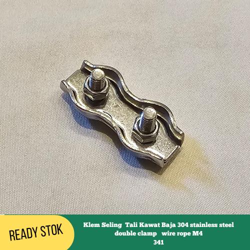 Jual Klem Seling Tali Kawat Baja 304 stainless steel double clamp ...
