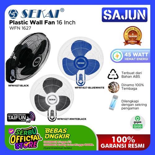 Jual SEKAI Plastic Wall Fan 16 Inch WFN1627 Kipas Dinding WFN 1627 - 1627-BLACK - Jakarta Utara ...
