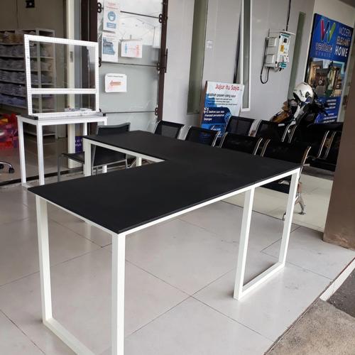 Jual meja L kokoh ukuran 120x60cm t 72cm - hitam cklt kayu, L 60x120cm ...