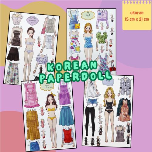 Jual SUDAH DIGUNTING Korean Paper Doll Mainan Baju Bajuan Bongkar ...