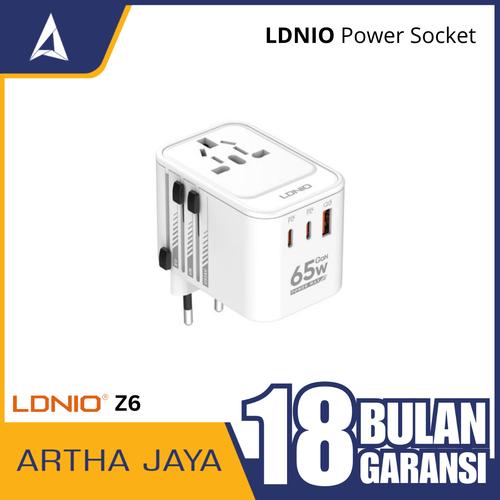Promo LDNIO Z6 Adapter Universal Travel Converter Gan 65W Fast Charging ...