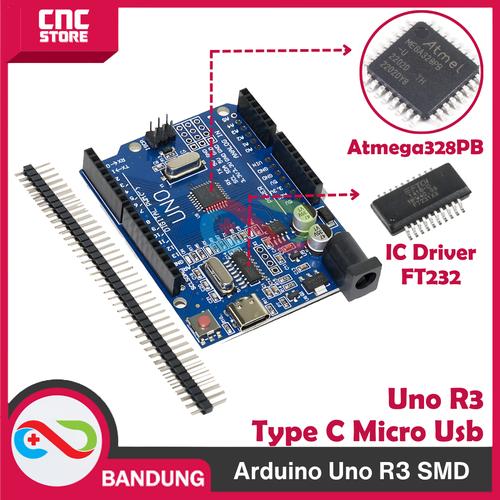 Jual UNO R3 SMD ATMEGA328PB FT232RL AT MEGA328PB TYPE C MICRO USB - Type C - Kota Bandung - CNC ...