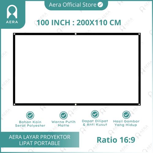 Promo LAYAR PROYEKTOR LIPAT 100 INCH 16:9 | SIMPLE PROJECTION SCREEN ...