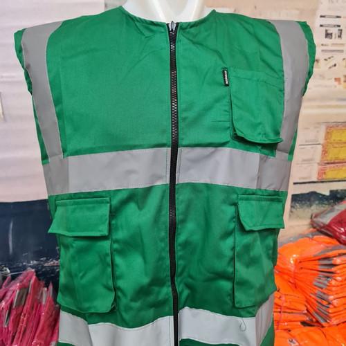 Jual Rompi Safety Bahan Drill / Rompi Proyek Warna Hijau Murah ...