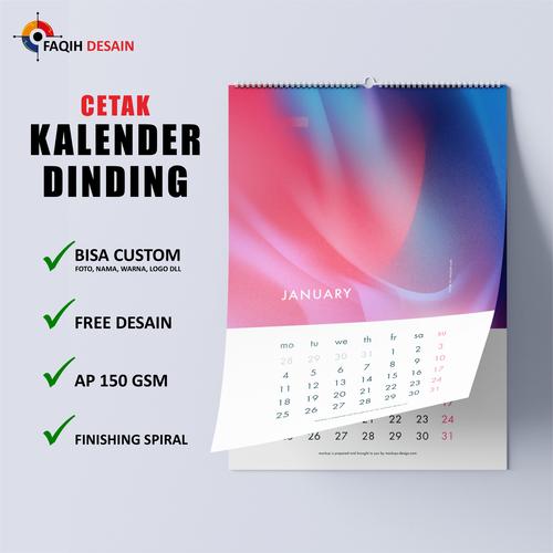 Jual Cetak Kalender Dinding 3 Lembar Custom, Art Paper 150 gsm ...
