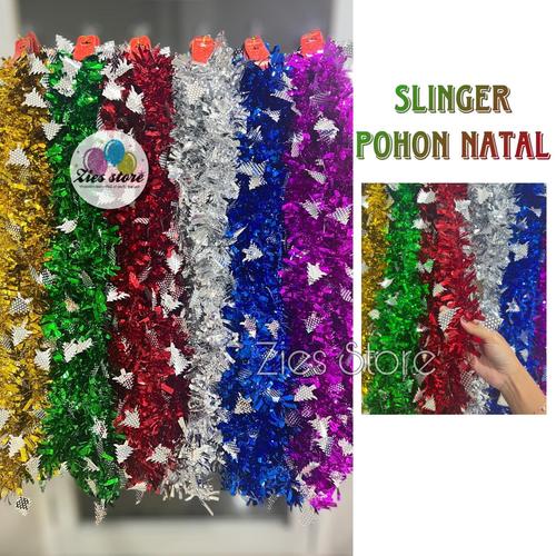 Jual Slinger Tinsel Xmas / Hiasan Natal / Slinger Motif Pohon Natal ...