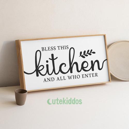 Promo Hiasan Dinding Dapur Wall Decor Poster Papan Tanda Bless This ...