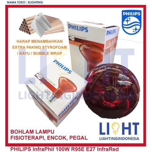 Jual Lampu Terapi Encok PHILIPS InfraPhil R95 100W E27 220V Infrared ...