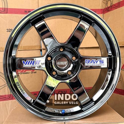 Jual velg mobil r18 FF1 TE37 OG Flow Forming utk BMW F30 E90 E46 New CRV - Black Chrome ...