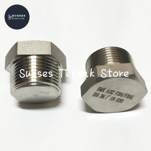Jual Plug Stainless Class 3000 NPT ukuran 1.5" inch / Hex Plug SS304 #3000 drat NPT - Jakarta ...
